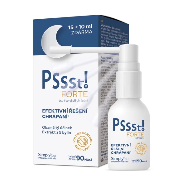 Pssst! FORTE ústní sprej proti chrápání 25 ml | 419 Kč | lekyprozdravi.cz