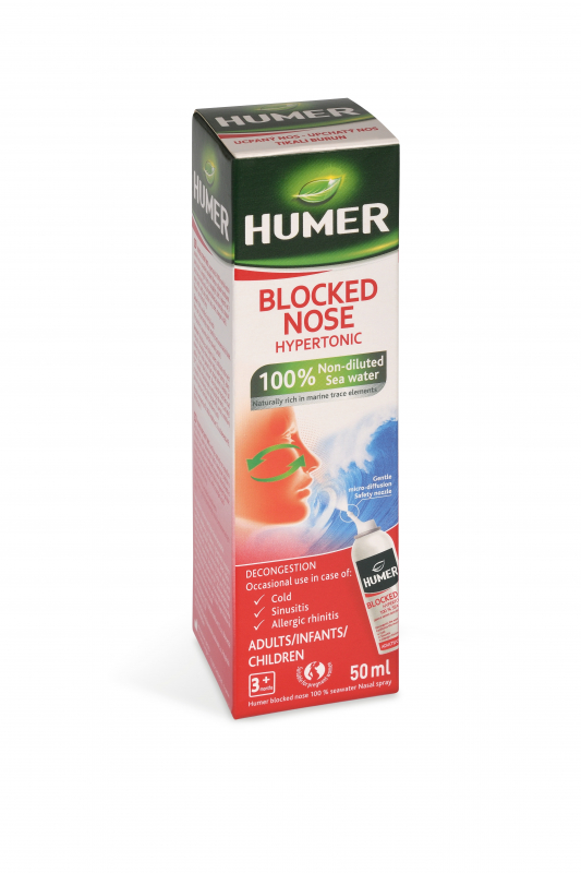 HUMER Ucpaný nos 100% mořská voda hypertonic.50ml | 337 Kč ...